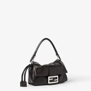 Fendi Baguette® Soft Mini-bag In Black Crackled Leather